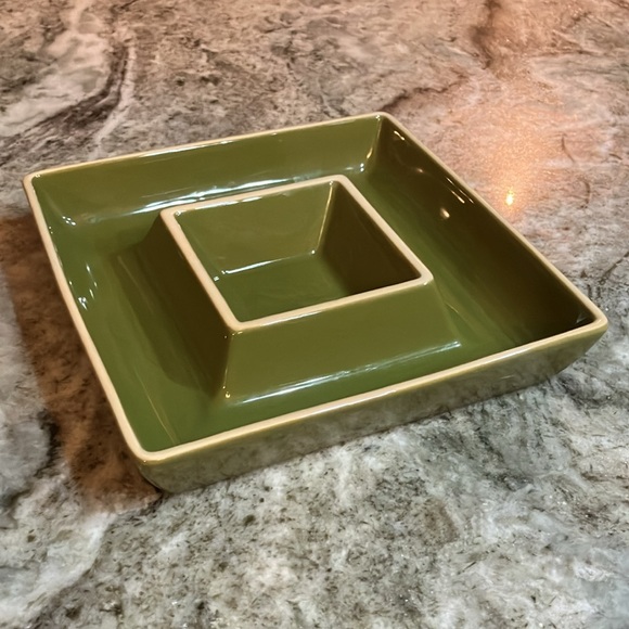 At Home | Dining | At Home Square Chip Dip Ceramic Serving Dish Green ...